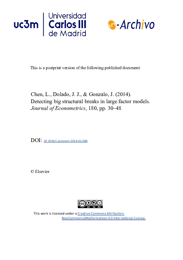 Pdf Detecting Big Structural Breaks In Large Factor Models