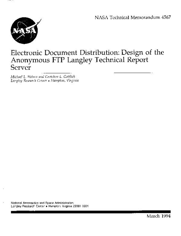 (PDF) Electronic document distribution: design of the anonymous FTP Langley technical report server