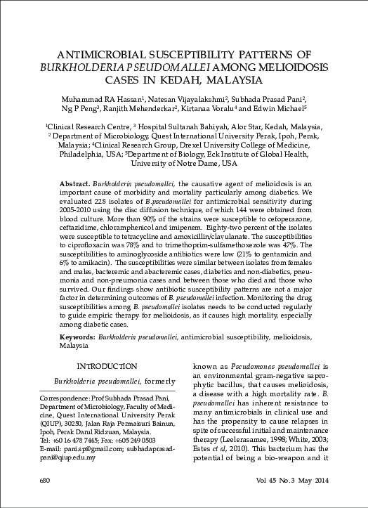 (PDF) Antimicrobial susceptibility patterns of Burkholderia ...