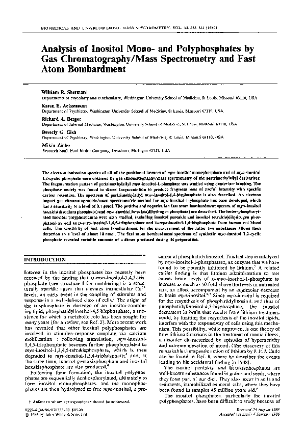 (PDF) Analysis of inositol mono- and polyphosphates by gas ...