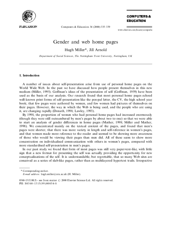 (PDF) Gender and web home pages