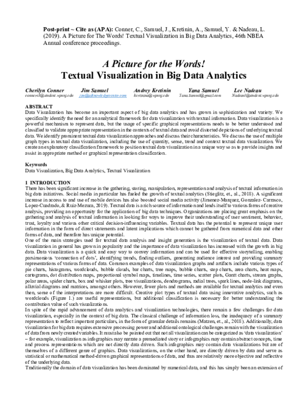 (PDF) A Picture for the Words! Textual Visualization in Big Data ...