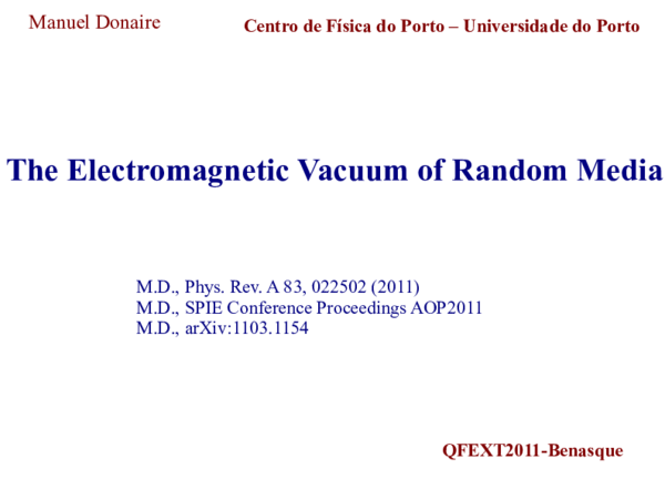 (PDF) Electromagnetic vacuum of random media