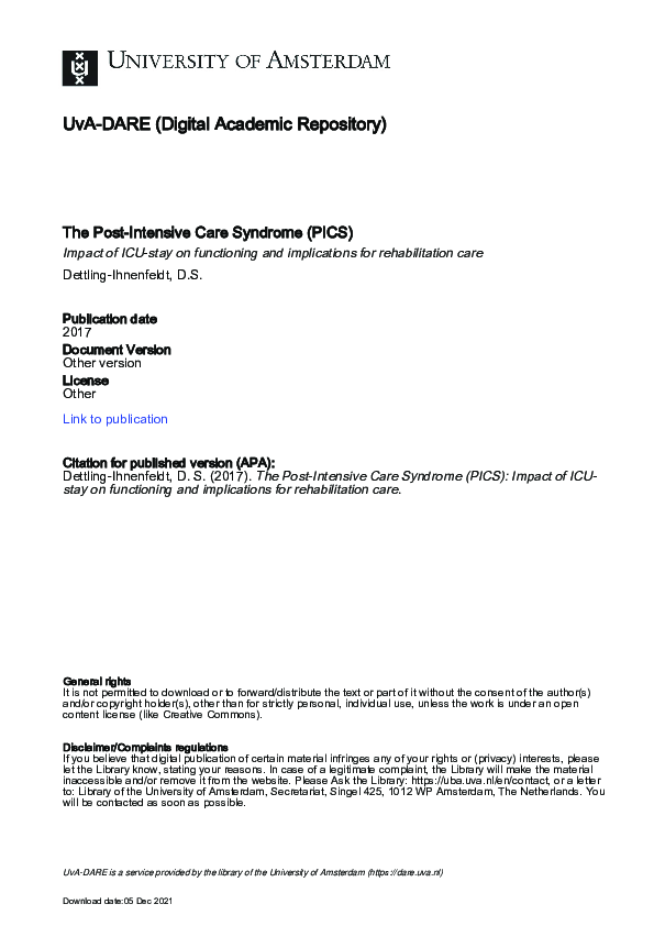 (PDF) Poor functional status immediately after discharge from an ...