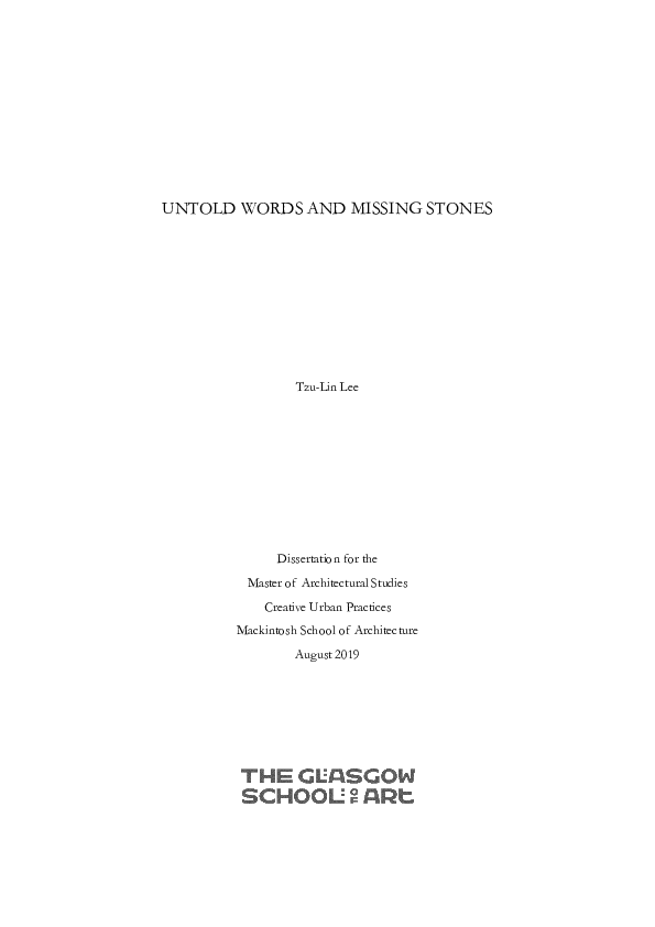(PDF) Untold Words and Missing Stones