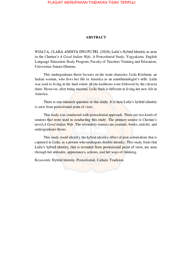 (PDF) Leila`s hybrid identity as seen in the Cherian`s a good Indian ...