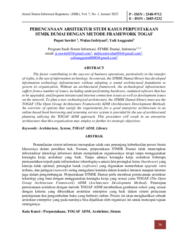 (PDF) Perencanaan Arsitektur Studi Kasus Perpustakaan Stmik Dumai ...