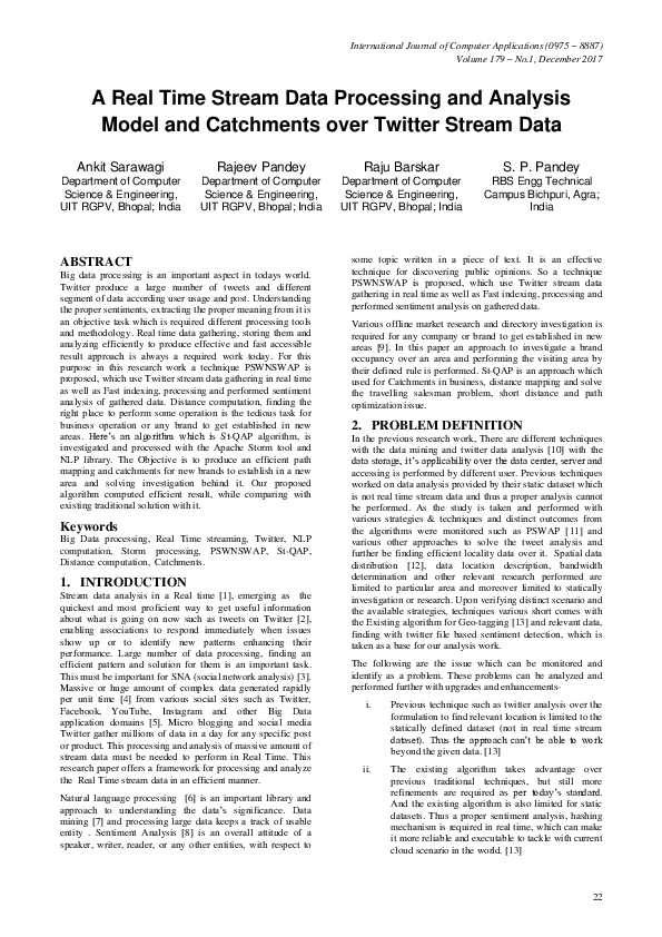 (PDF) A Real Time Stream Data Processing and Analysis Model and ...