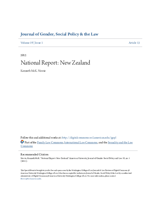 (PDF) National Report: New Zealand
