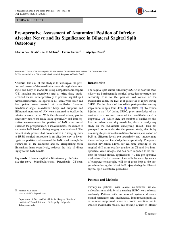 (PDF) Pre-operative Assessment of Anatomical Position of Inferior ...
