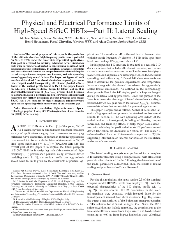(PDF) Physical and Electrical Performance Limits of High-Speed SiGeC ...
