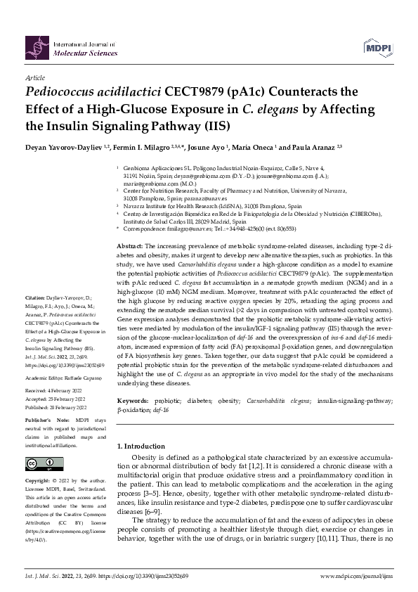 (PDF) Pediococcus acidilactici CECT9879 (pA1c) Counteracts the Effect ...