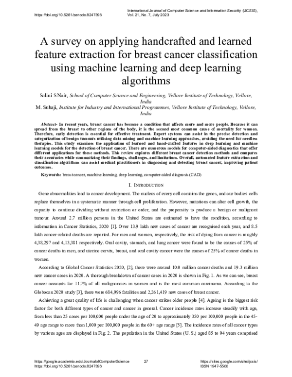 Pdf A Survey On Applying Handcrafted And Learned Feature Extraction