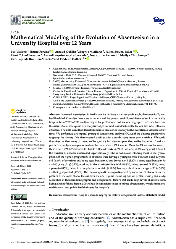 (PDF) Mathematical Modeling of the Evolution of Absenteeism in a ...