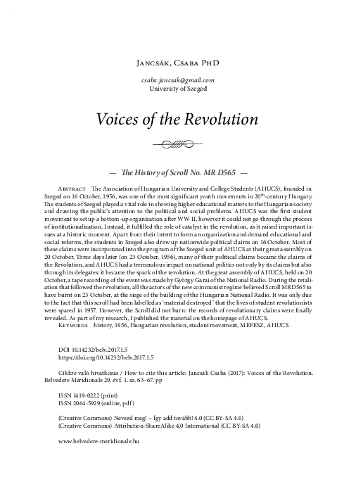 (PDF) Voices of the Revolution