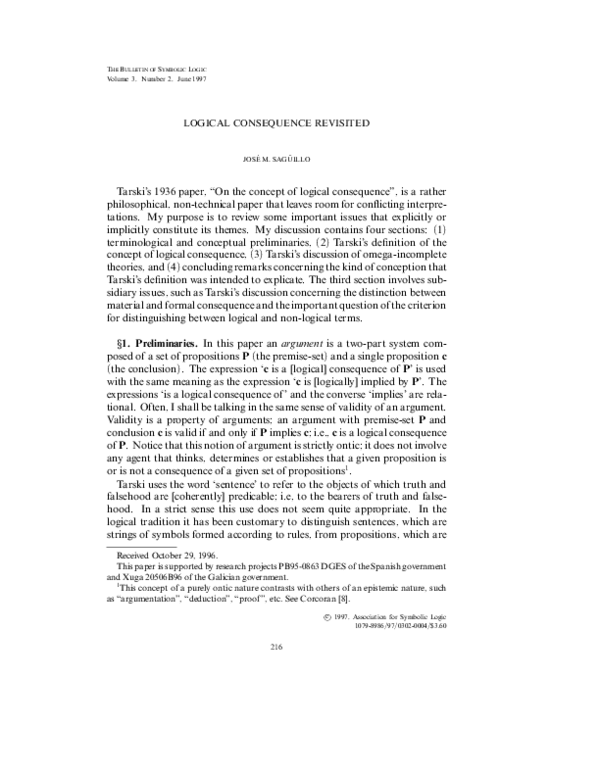 (PDF) Logical Consequence Revisited