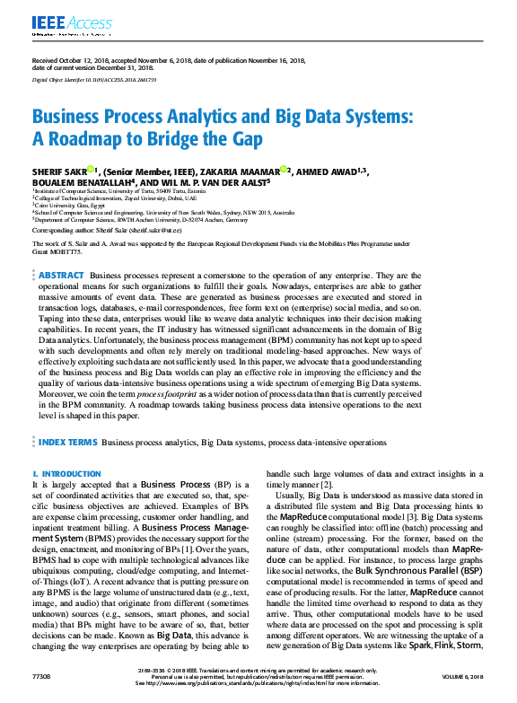 (PDF) Business Process Analytics and Big Data Systems: A Roadmap to ...