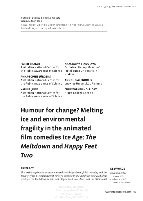 (PDF) Humour for change? Melting ice and environmental fragility in the ...
