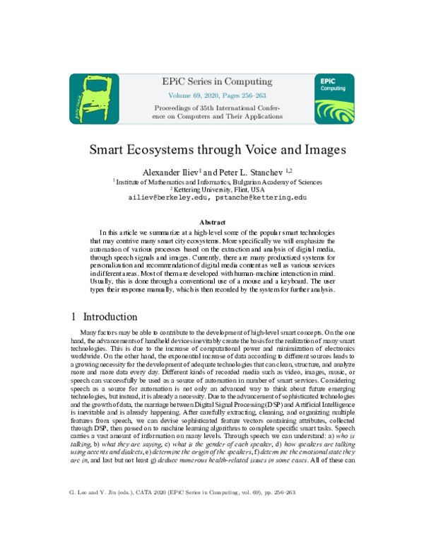 (PDF) Smart Ecosystems through Voice and Images