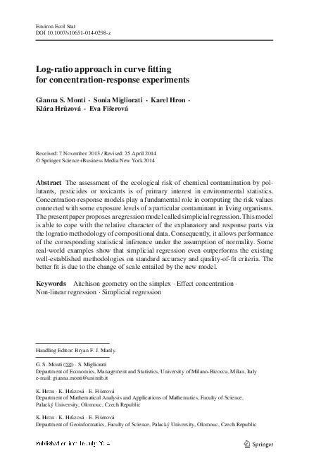 (PDF) Log-ratio approach in curve fitting for concentration-response ...
