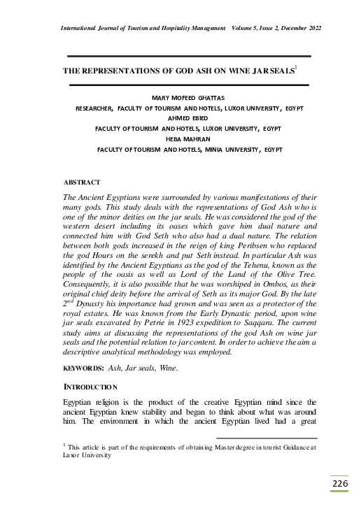 (PDF) The Representations of God Ash on Wine Jar Seals