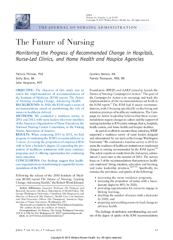 (PDF) The Future of Nursing
