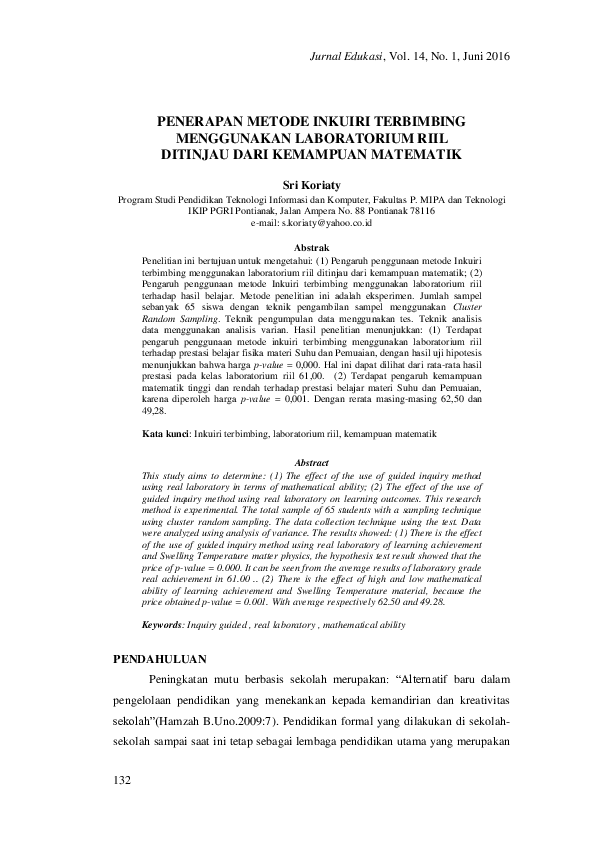 (PDF) Penerapan Metode Inkuiri Terbimbing Menggunakan Laboratorium Riil Ditinjau Dari Kemampuan ...