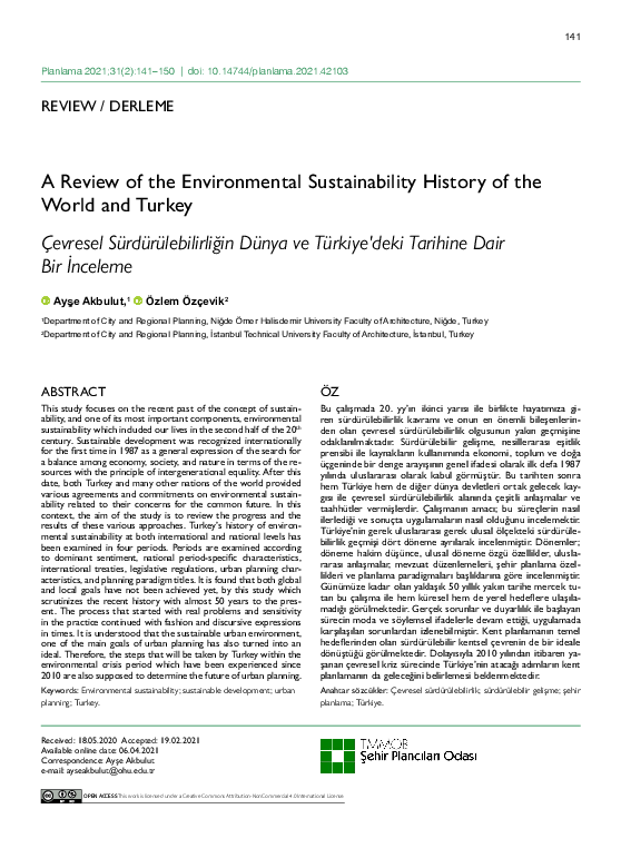 (PDF) A Review of the Environmental Sustainability History of the World ...