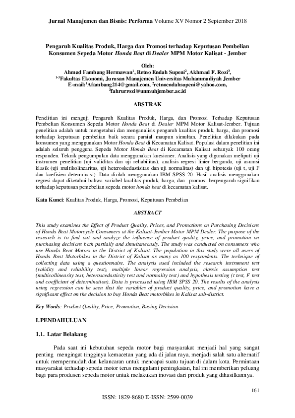 (PDF) Pengaruh Kualitas Produk, Harga Dan Promosi Terhadap Keputusan Pembelian Jilbab Instan ...