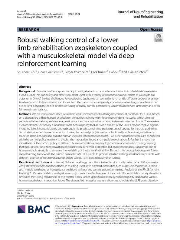 (PDF) Robust Walking Control of a Lower Limb Rehabilitation Exoskeleton ...
