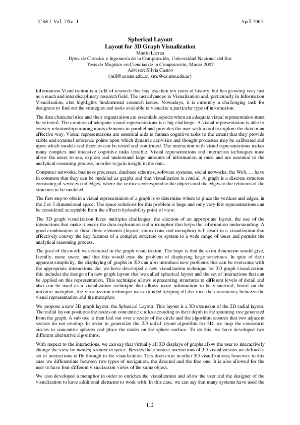 (PDF) Spherical Layout Layout for 3D Graph Visualization