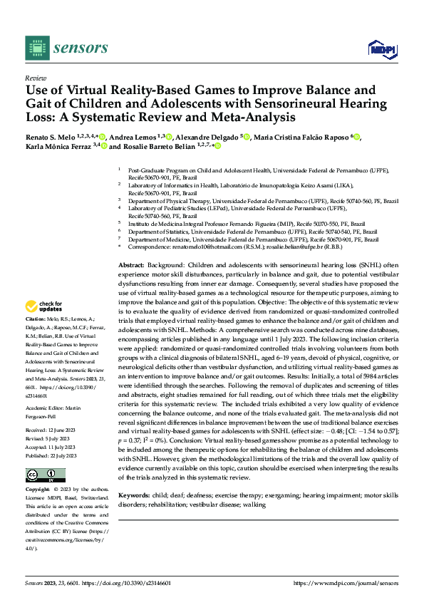 (PDF) Use of Virtual Reality-Based Games to Improve Balance and Gait of Children and Adolescents ...