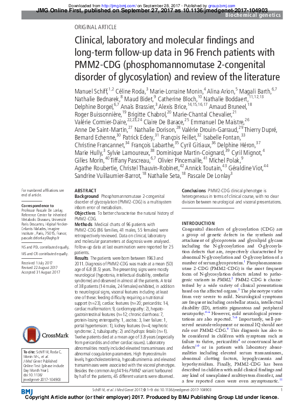 (PDF) PMM2‐CDG caused by uniparental disomy: Case report and literature ...