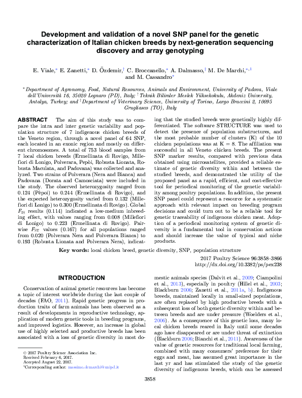 Pdf Development And Validation Of A Novel Snp Panel For The Genetic