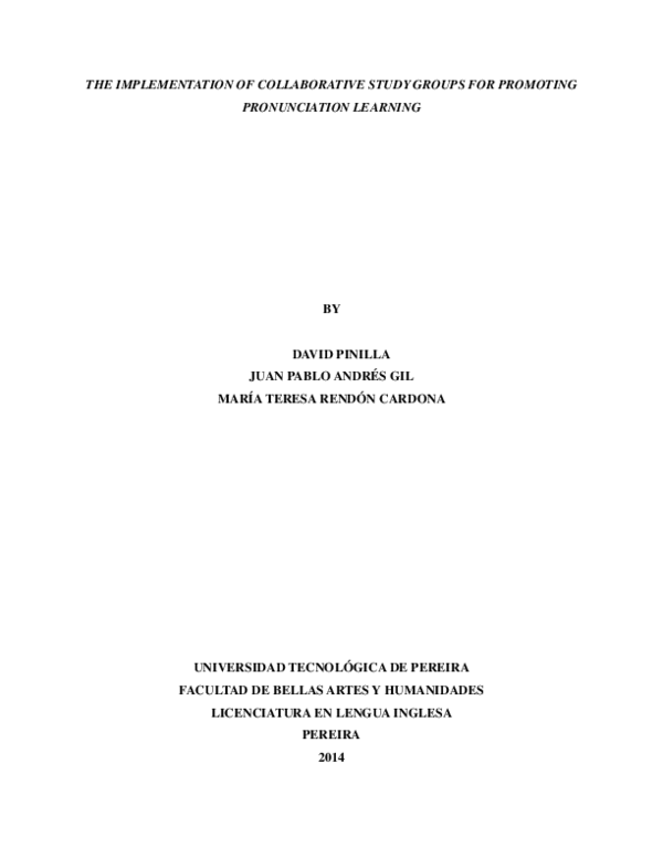 (PDF) The implementation of collaborative study groups for promoting ...