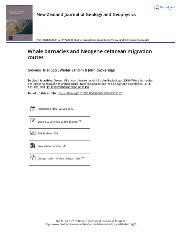 (PDF) Whale barnacles and Neogene cetacean migration routes