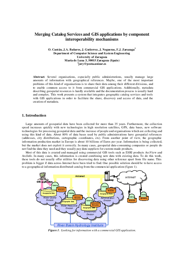 (PDF) Merging Catalog Services and GIS applications by component ...