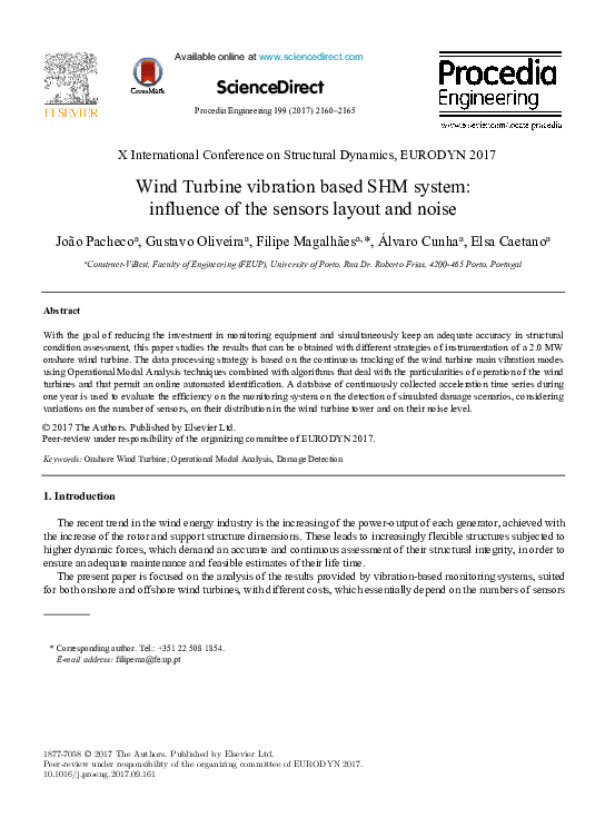 (PDF) Wind Turbine vibration based SHM system: influence of the sensors ...