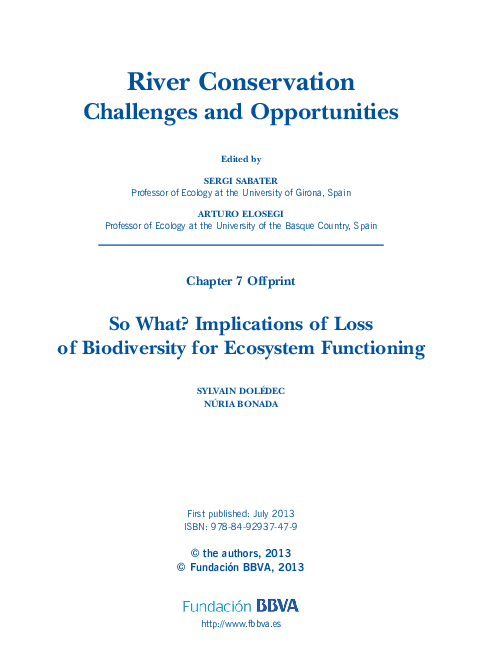 (PDF) So what? Implications of loss of biodiversity for ecosystem ...