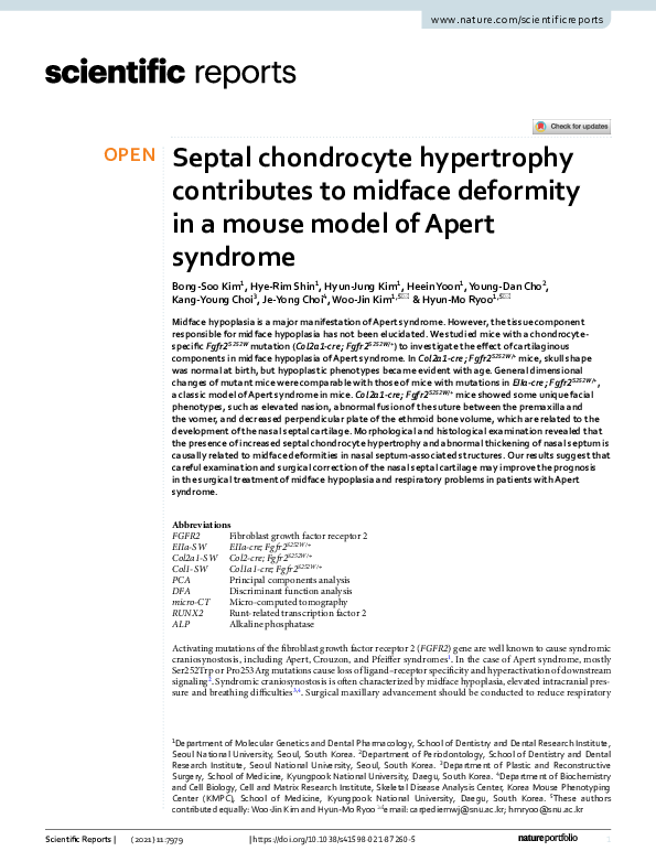 (PDF) Septal chondrocyte hypertrophy contributes to midface deformity ...