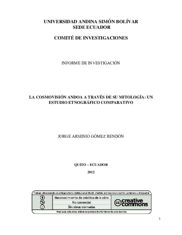 (PDF) La cosmovisión Andoa a través de su mitología: un estudio ...