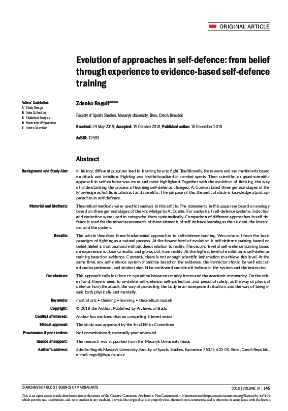 (PDF) Evolution of approaches in self-defence: from belief through ...