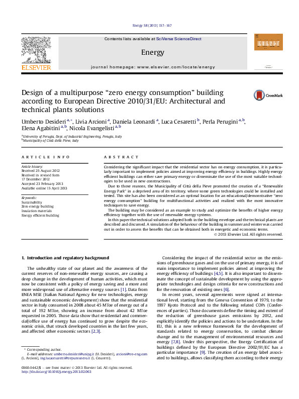(PDF) Design of a multipurpose “zero energy consumption” building ...