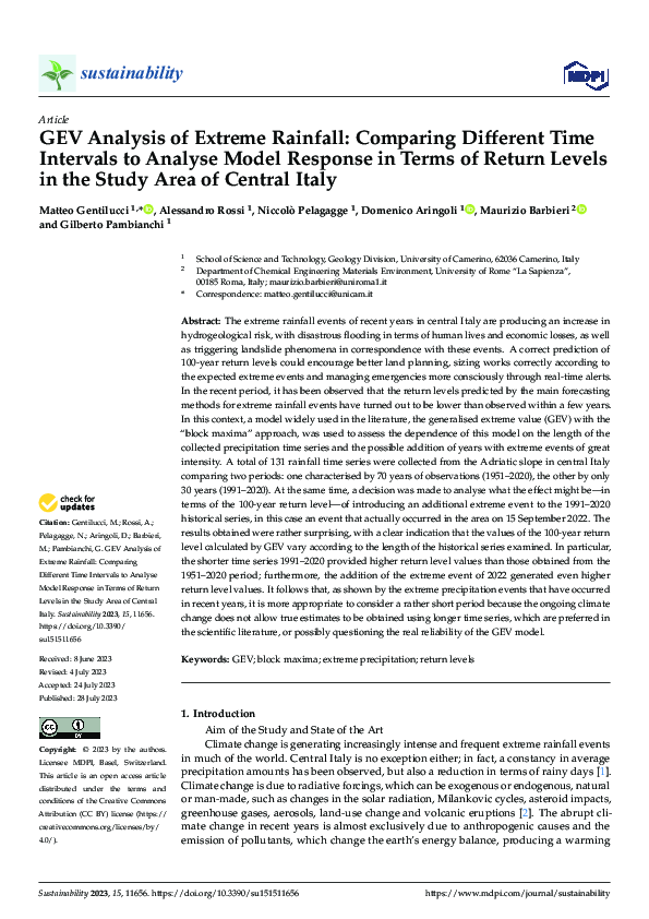 (PDF) GEV Analysis of Extreme Rainfall: Comparing Different Time ...