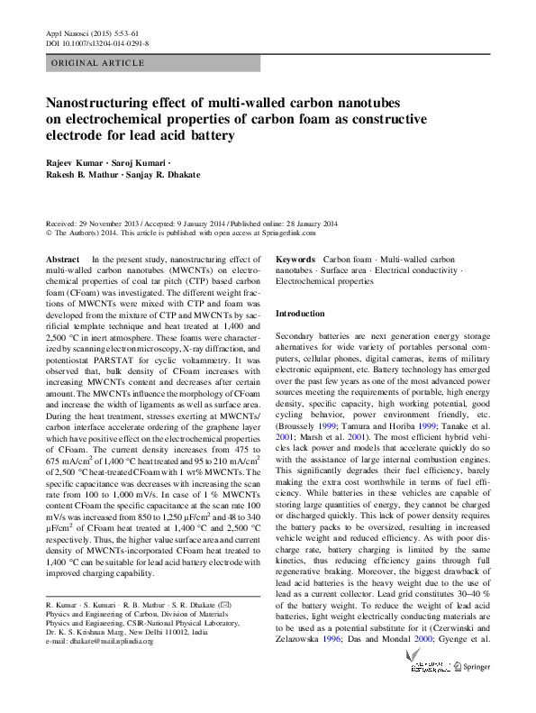 (PDF) Nanostructuring effect of multi-walled carbon nanotubes on electrochemical properties of ...