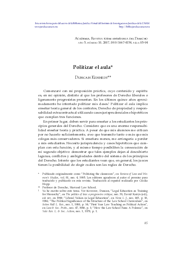 (PDF) Politizar el aula