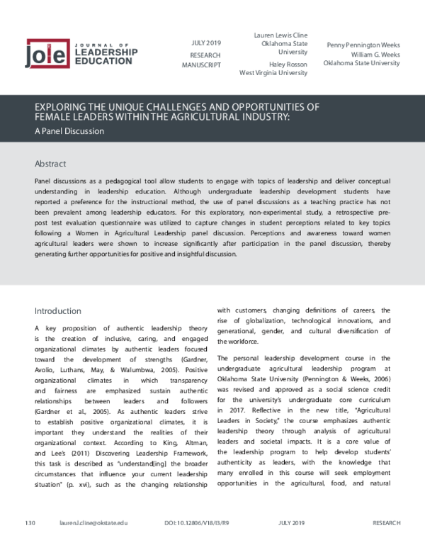 (PDF) Exploring the Unique Challenges and Opportunities of Female ...