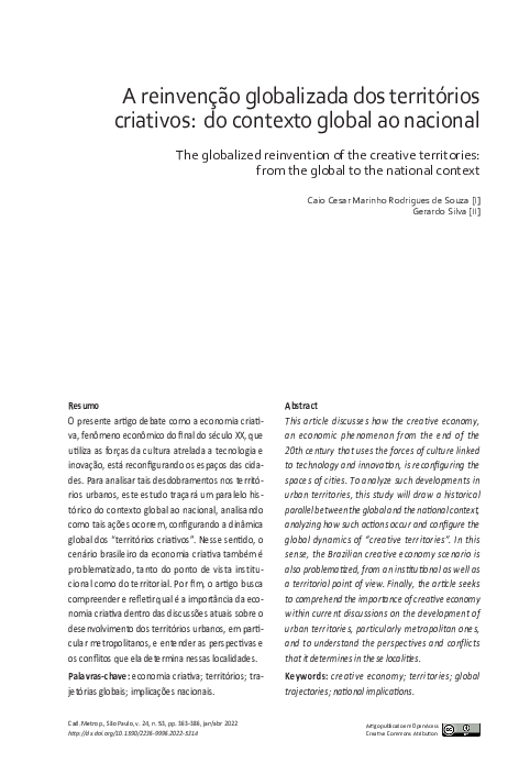 (PDF) A reinvenção globalizada dos territórios criativos: do contexto ...