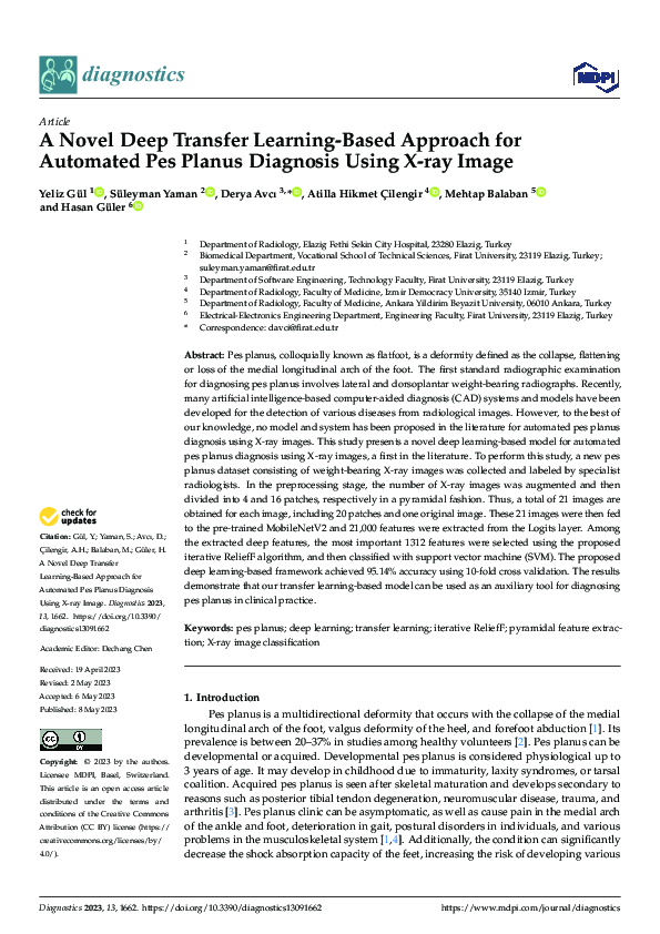 (PDF) A Novel Deep Transfer Learning-Based Approach for Automated Pes Planus Diagnosis Using X ...