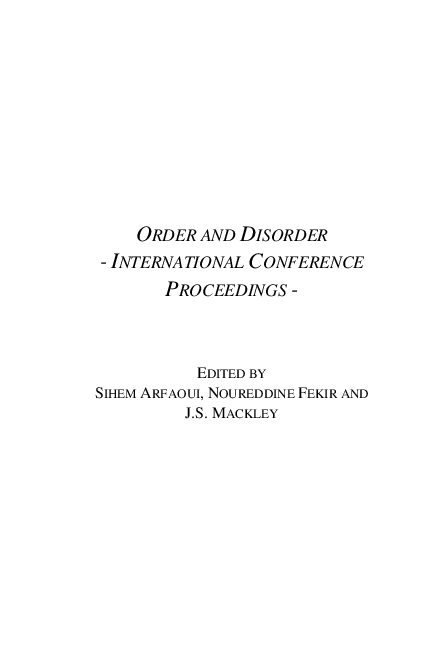 (PDF) Order and Disorder | Asma Dhouioui - Academia.edu